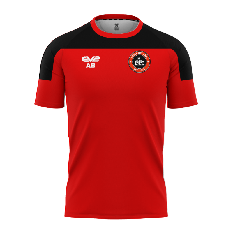 Abbey Hey JFC – Red and Black Training Tee | EV2 Sportswear